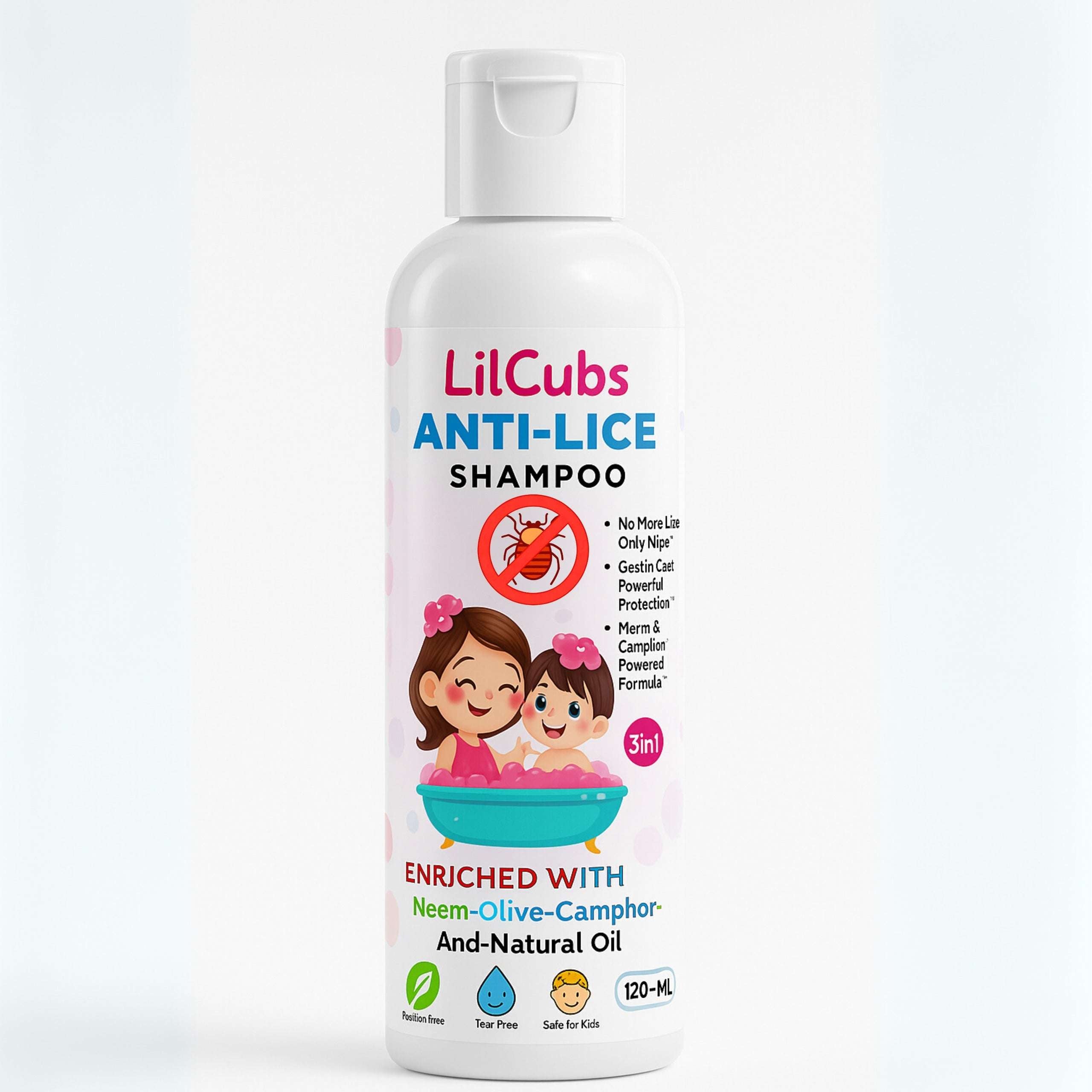 LilCubs Anti-Lice Shampoo for Kids – Neem, Olive & Camphor | 120ml ...